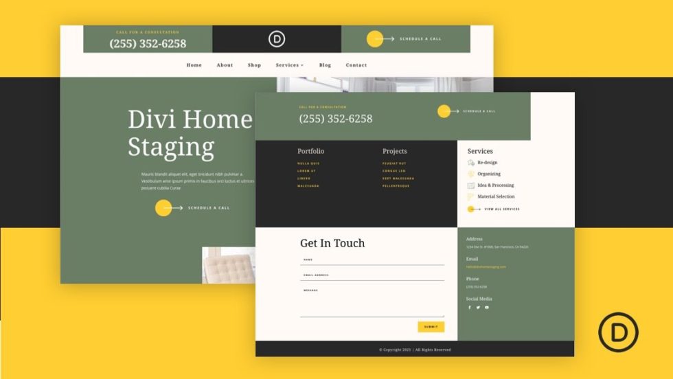 FREE Header and Footer Template for Divi’s Staging Home Layout Pack