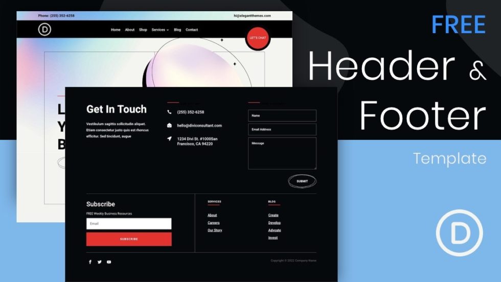 FREE Header and Footer Template for Divi’s Consultant Layout Pack
